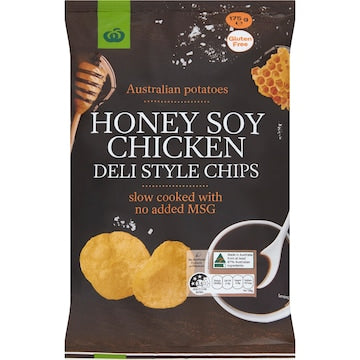 Woolworths Honey Soy Chicken Deli Style Chips 175g